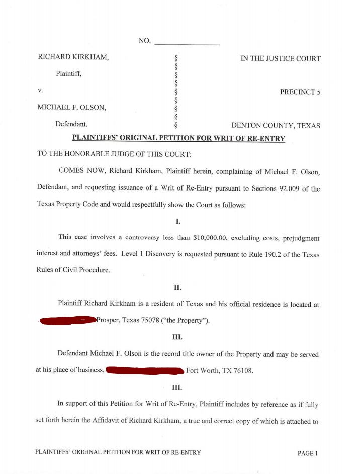 Writ of Re-entry - FRK Advocates